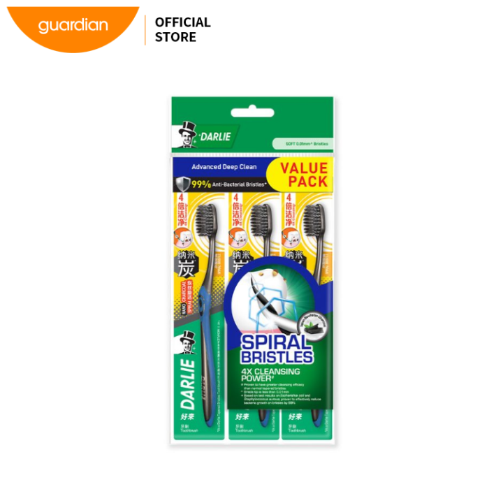 Darlie Charcoal Spiral Toothbrush Value Pack 3s | Lazada