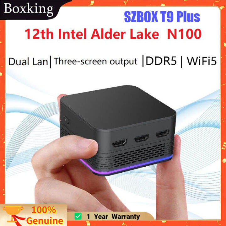 SZBOX T9 Plus Intel Alder Lake N100 Mini PC DDR5 8GB 128GB NVMe SSD Windows 11 Pro Ultra Small ...