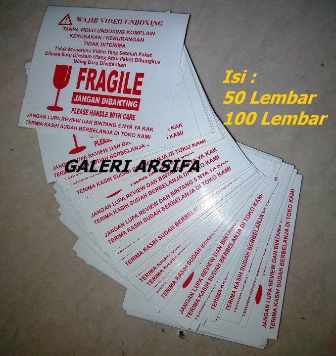Label Stiker Barang Pecah Belah Fragile Paket | Lazada Indonesia
