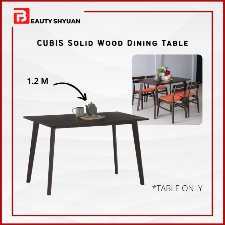 [TABLE ONLY] CUBIST Solid Wood Dining Table 6 Seater Dining Table 4 ...