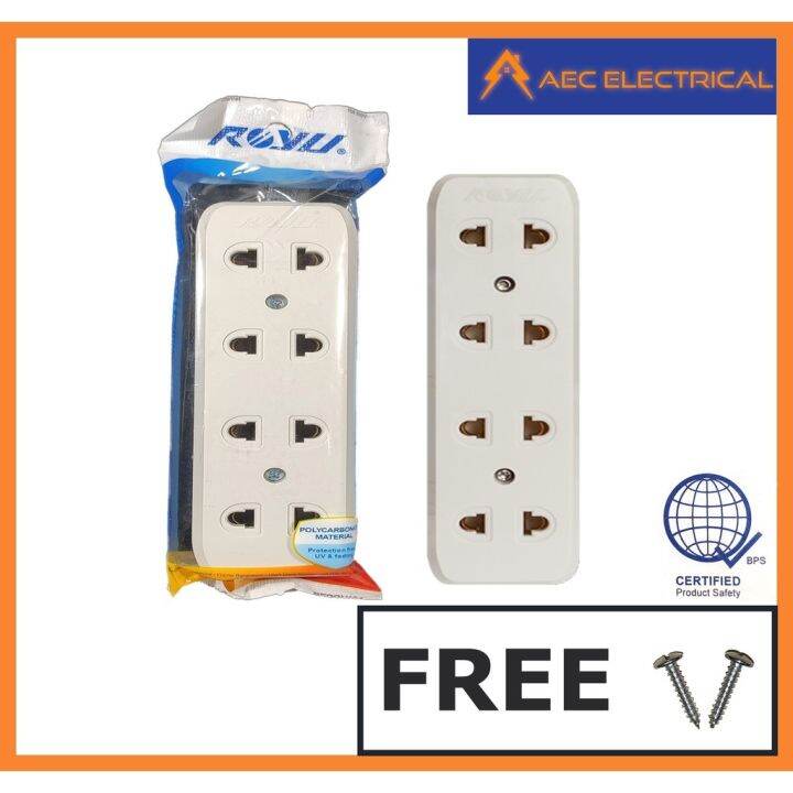 Royu Surface Type Convenience Outlet with FREE Screws for Extension ...