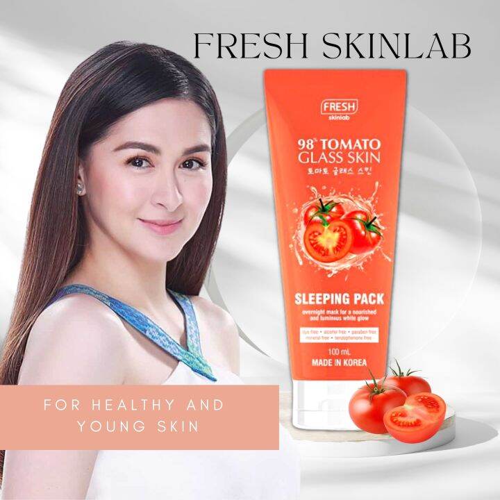FRESH SKINLAB TOMATO SLEEPING PACK 100ML REJUVENATING GLOWING SKIN 985 ...