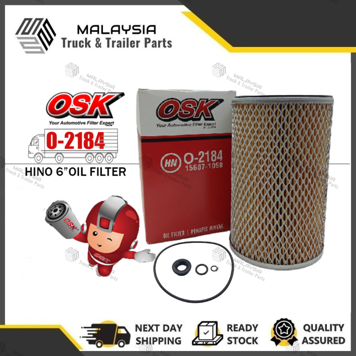 OSK O-2184 HINO EH700-6" EL100 OIL FILTER (15607-1090) | Lazada