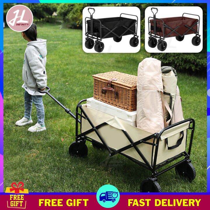 JL 5IN/8IN Large Camping Trolley / Foldable Outdoor Trolley Wagon ...
