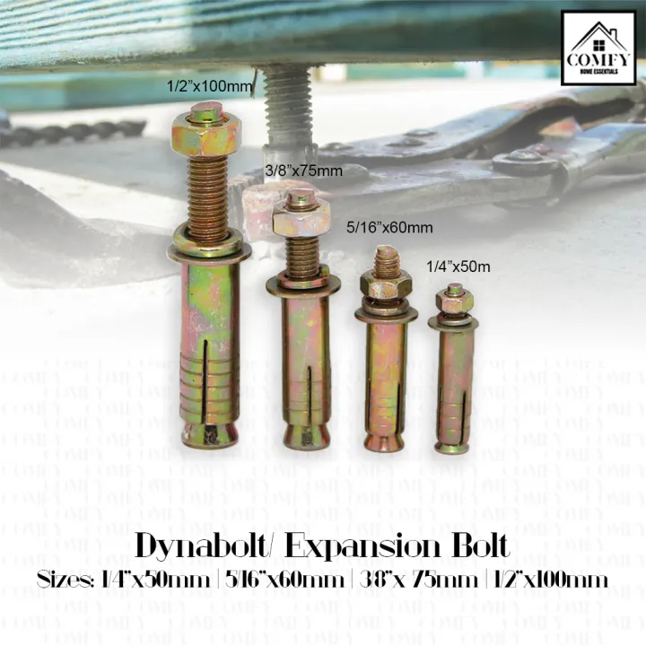 HEAVY DUTY Dynabolt Dyna Bolt Expansion Sleeve Anchor Concrete Bolt 1/4 ...