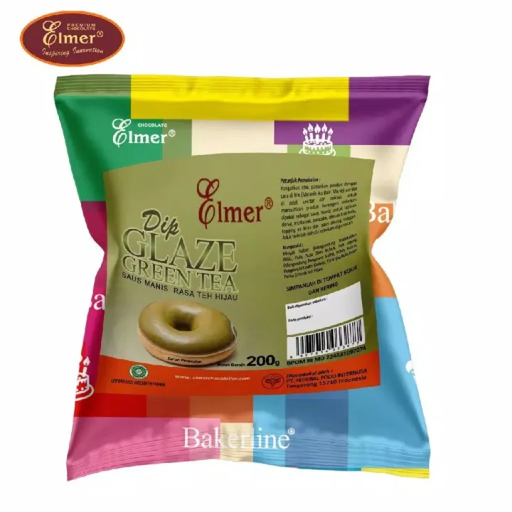 dip GLAZE GREENTEA GREEN TEA elmer saus topping celupan donat 200g ...