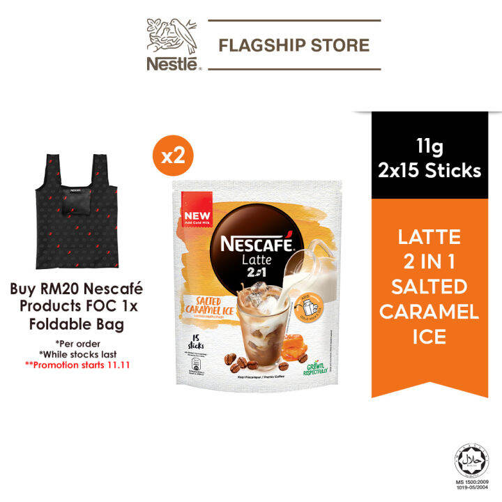NESCAFE Latte 2in1 Salted Caramel 15 Stickpack 16g Bundle of 2 | Lazada