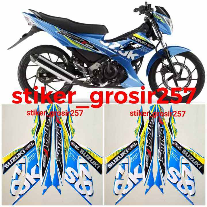 STIKER STRIPING LIS BODY SATRIA FU F150 FACELIFT 2015 BIRU KUNING ...
