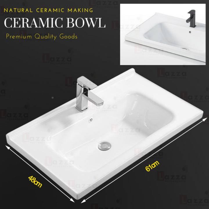 60cm Ceramic Wash Basin Bowl Toilet Basin Toilet Sink Sinki Bilik Mandi ...