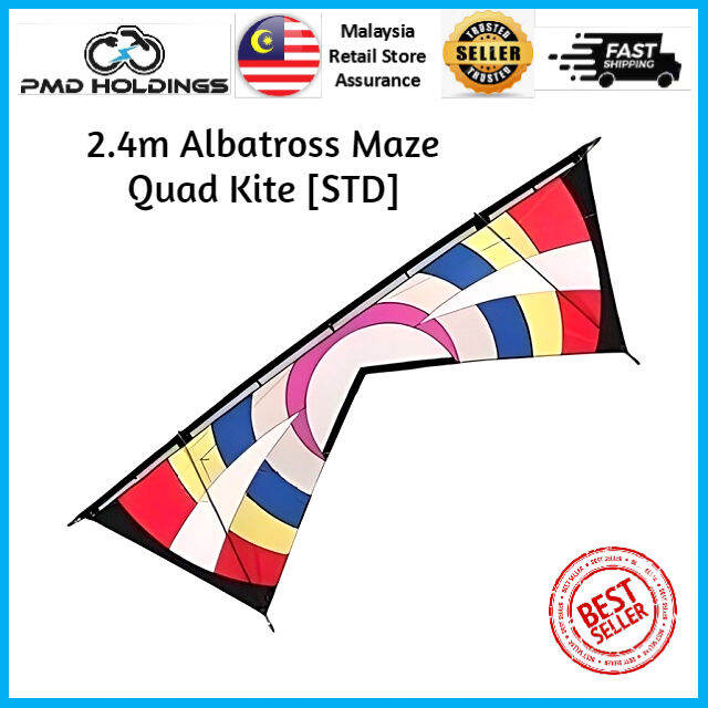 Ready Stock 2.4m Albatross Maze Quad Kite [STD] 4 Line Lines Stunt ...