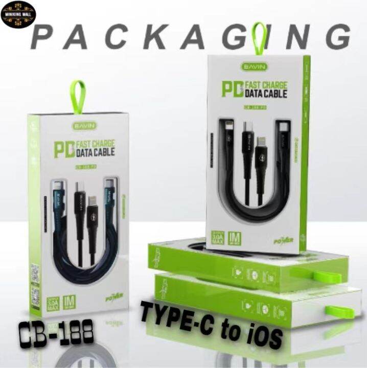{ CB-188 } BAVIN PD TYPE-C TO IOS FAST CHARGE DATA CABLE ( CSD ) DATA CABLE ONLY | Lazada PH