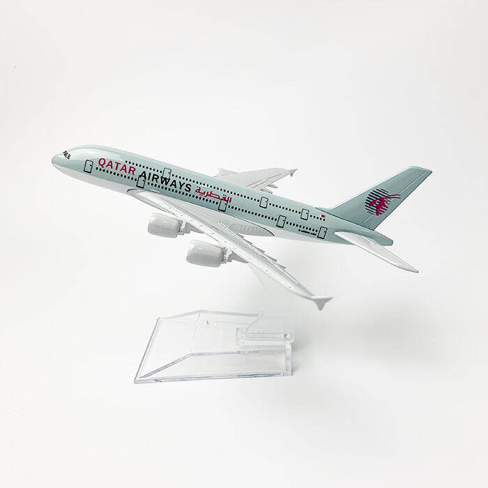 Yalinda Qatar Airways 380 Aircraft Model 16cm Die-cast Metal Airplane ...