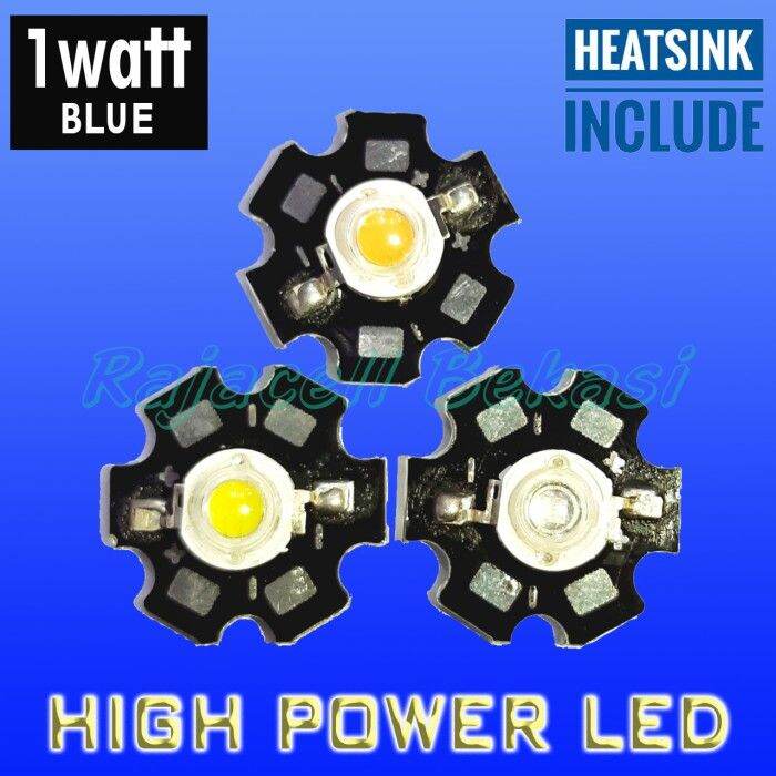 High Power Led HPL Biru 1W BLUE 1 Watt Light 460nM + Heatsink | Lazada ...