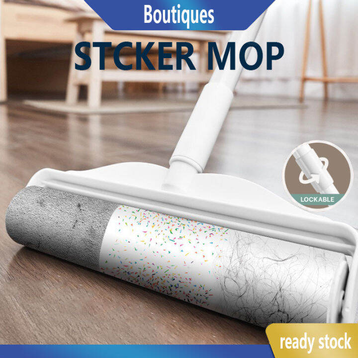 Adjustable Handle Floor Dust Hair Remover Roller Sticky Lint Roller ...