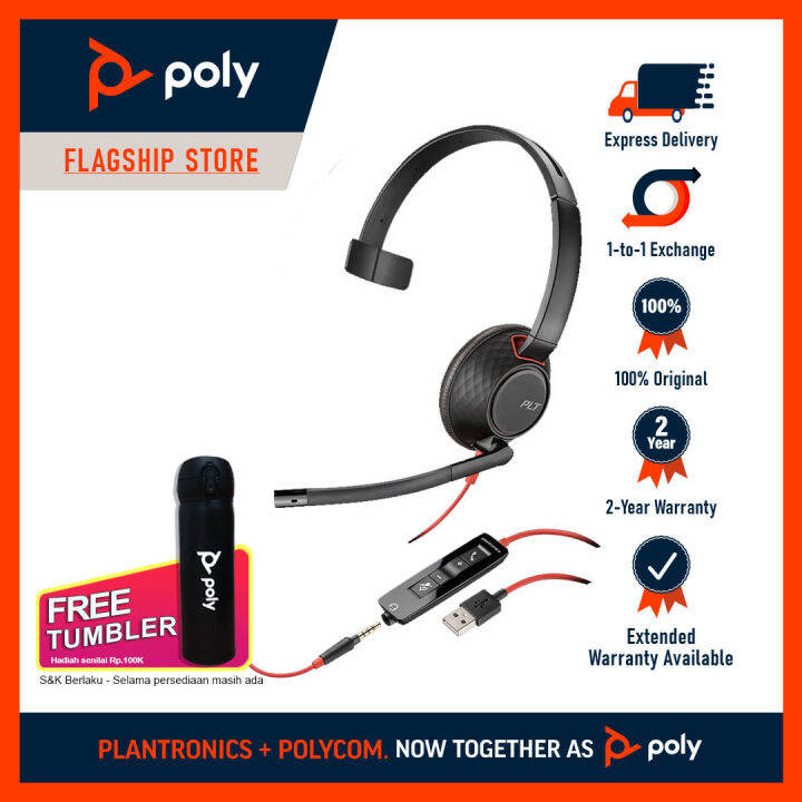 Poly Blackwire 5210 Headset USB-A - Free Tumbler | Lazada Indonesia