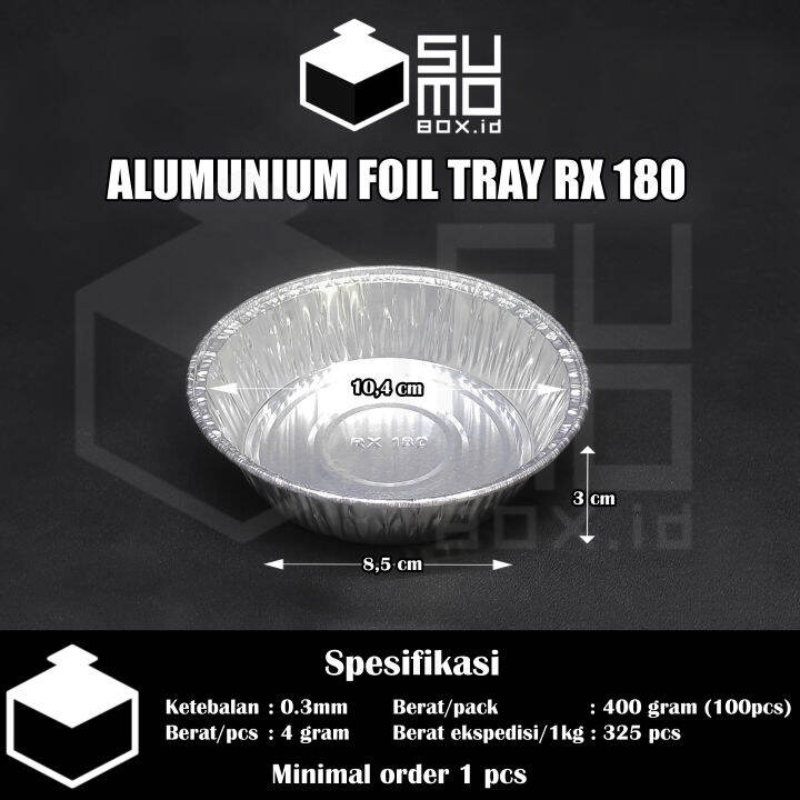 [1 PAK ISI 100 PCS] Alumunium foil tray RX 180 tanpa tutup / bulat ...