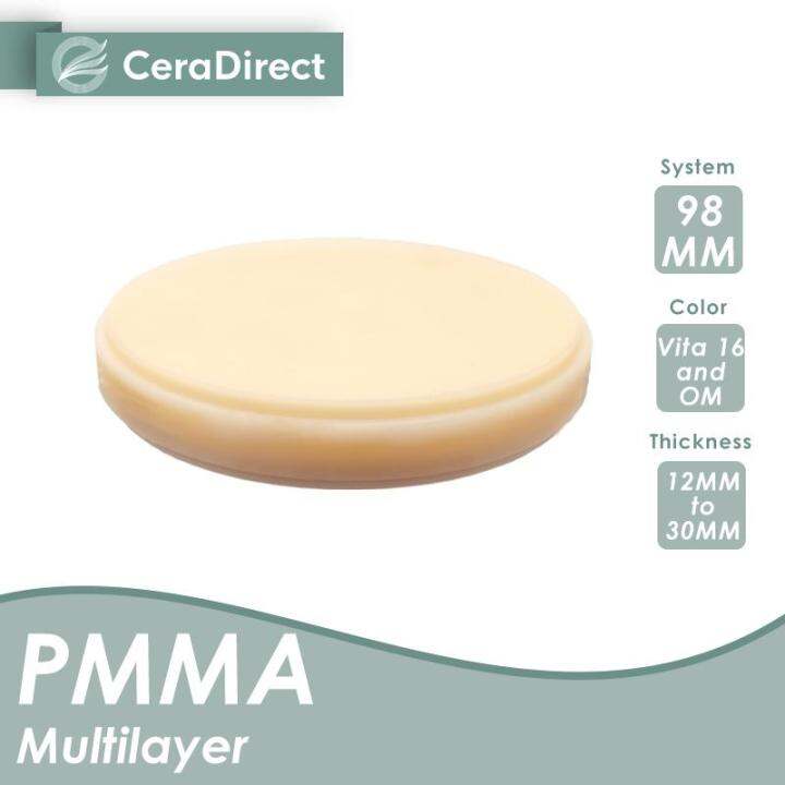 Dental Multilayer Gradient PMMA Blocks 98Mm 14,16,18,20Mm For CADCAM ...