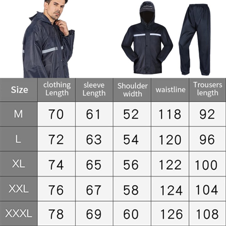 Waterproof Raincoat with Hoodie Raincoat Suit Oxford Cloth Motorcycle ...