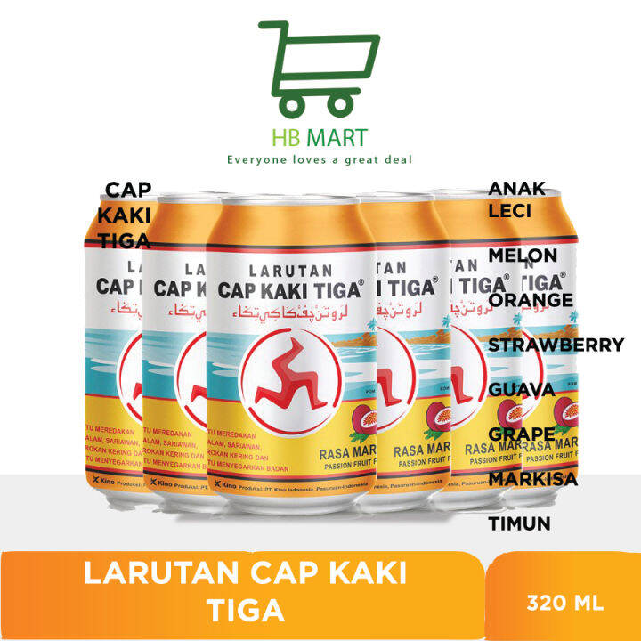 KHUSUS Larutan Cap Kaki Tiga 320ml 1 dus x 24 Kaleng Semua varian rasa | Lazada Indonesia
