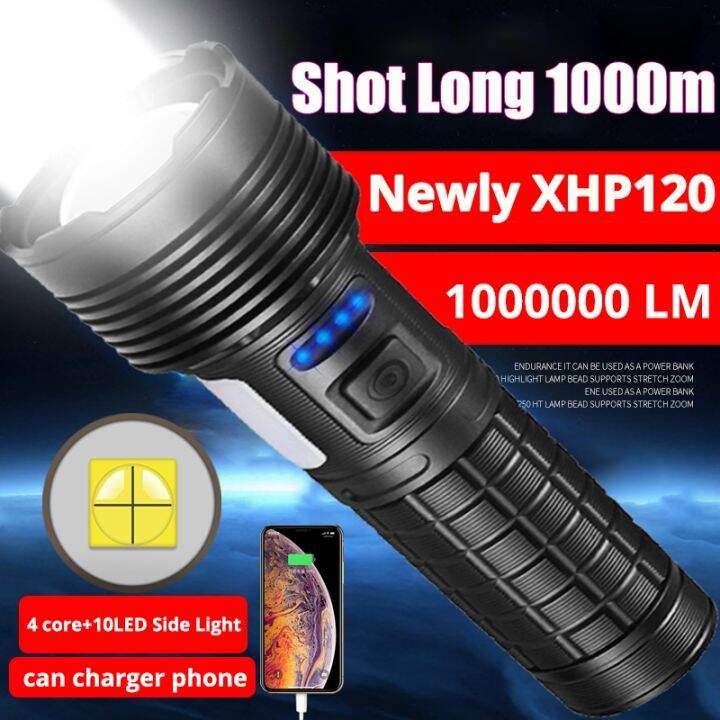 Super New XHP120 Most Powerful LED Flashlight Rechargeable LED Torch ...