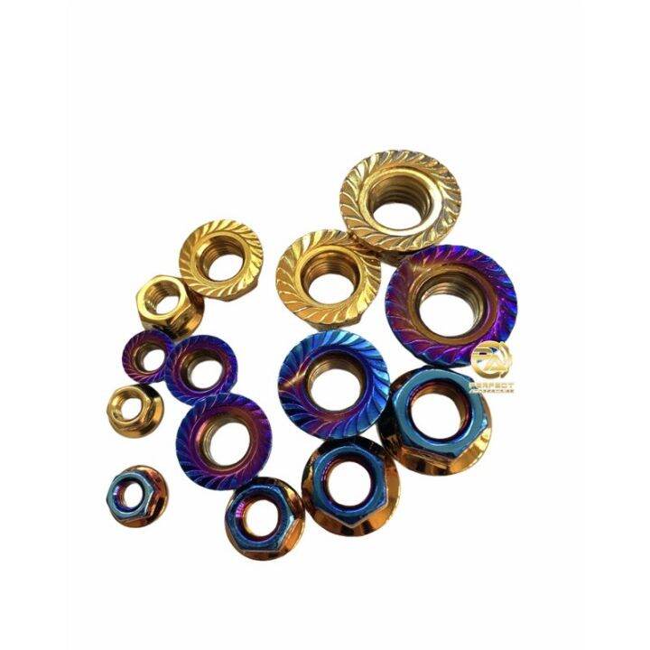 NUT TITANIUM_GOLD_TITANIUMGOLD NUT ALLOY SPROCKET / NUT SHAFT / NUT SAP ...