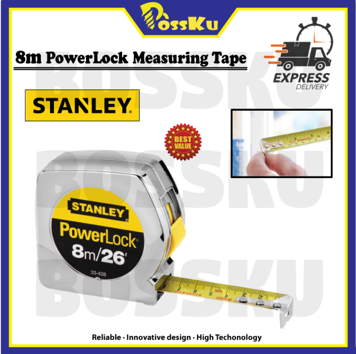 STANLEY 8M PowerLock Measuring Tape (Pita Pengukur) | Lazada