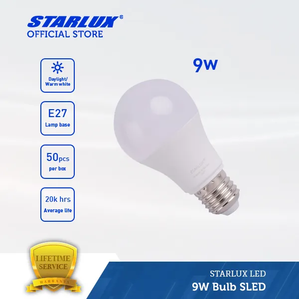 STARLUX 9W E27 Lamp Base LED Energy Saving Bulb (Warm White/Daylight ...