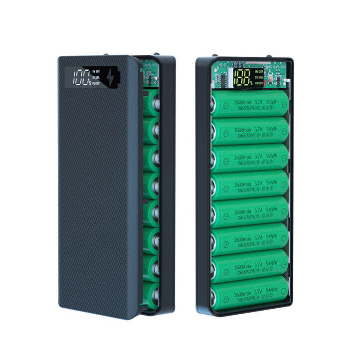 8*18650 Battery Holder 2 USB Port DIY Welding Free Phone Charger Shell ...