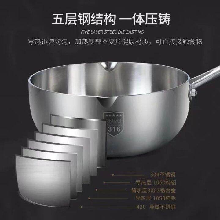 Germany 316 stainless steel snow pan milk pan baby complementary food ...
