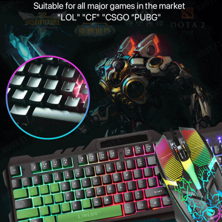hooyaya T21 Gaming Keyboard and Mouse Set Wired Backlit Keyboard and ...