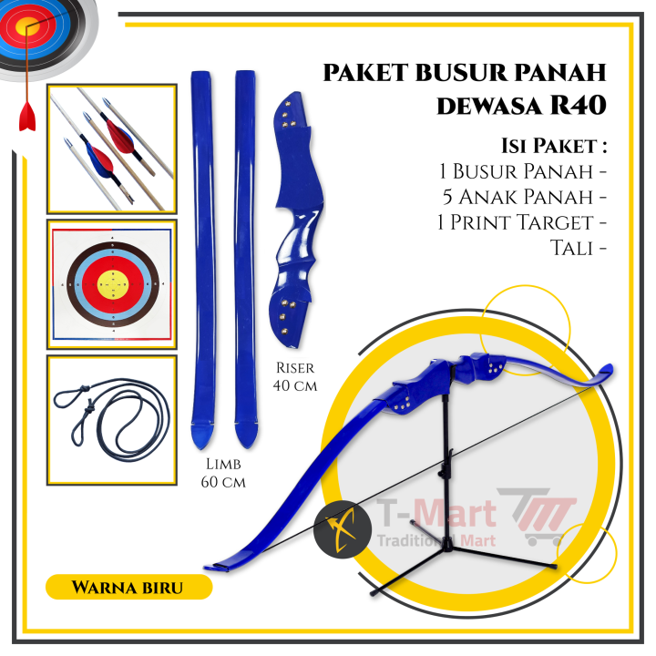 Busur Panah Dewasa R40 || Face Target || 5 Arrow | Lazada Indonesia
