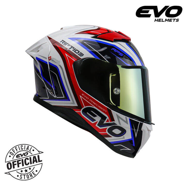 EVO XT-300 Riptide Dual Visor Full Face Helmet with Free Clear Lens ...