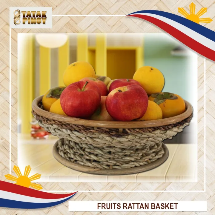 TATAK PINOY Rattan Basket Storage Baskets Shelf Organizer Container ...