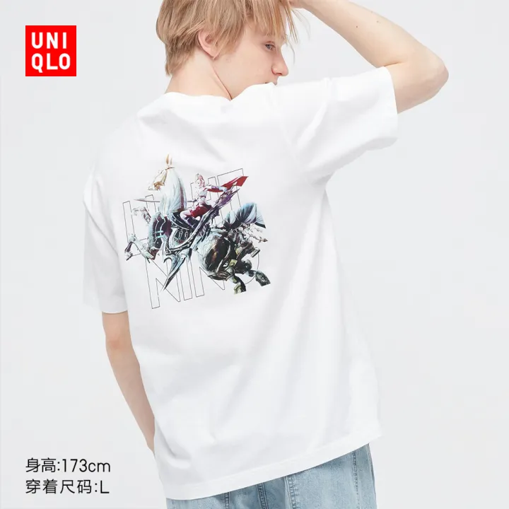 Uniqlo UT เสื้อยืดพิมพ์ลายไฟ FINAL FANTASY,เสื้อผ้าผู้ชายและผู้หญิงแขน ...