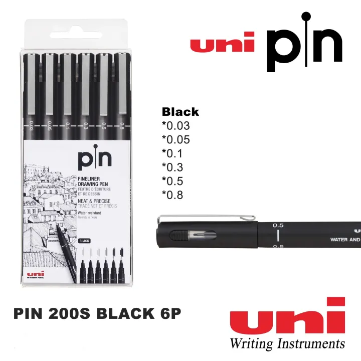 Uni Pin Drawing Pen Pack of 6 | Lazada PH