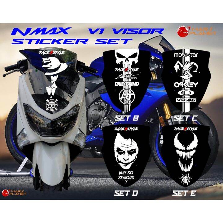 ☞YAMAHA NMAX V1 VISOR STICKER SET ONEPIECE LUFFY MACHINE CUT OUT ...