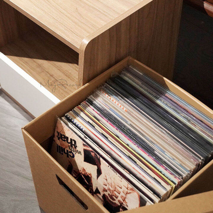 Vinyl record storage box 12-inch LP kraft paper storage box with lid ...