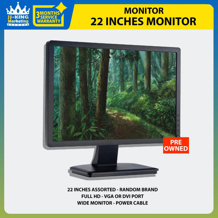 22 INCHES MONITOR / 1920 X 1080P / VGA-DVI-HDMI PORT / RANDOM COLOR ...