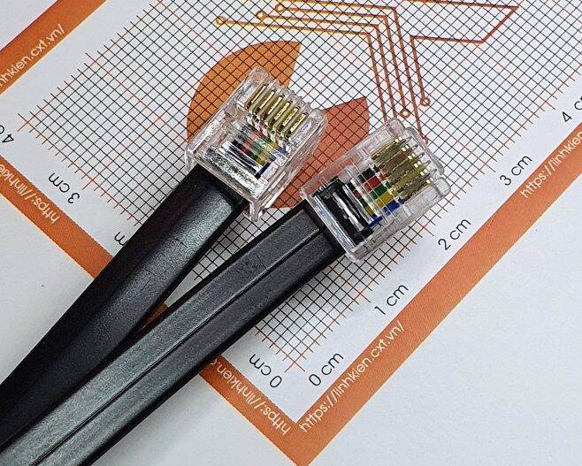 Dây cáp RJ11 hai đầu cắm 6 lõi 6P6C dài 20cm điện thoại | Lazada.vn