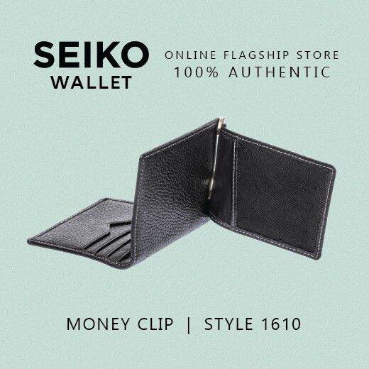 Seiko Wallet Genuine Leather Money Cash Clip Original Authentic for Men ...