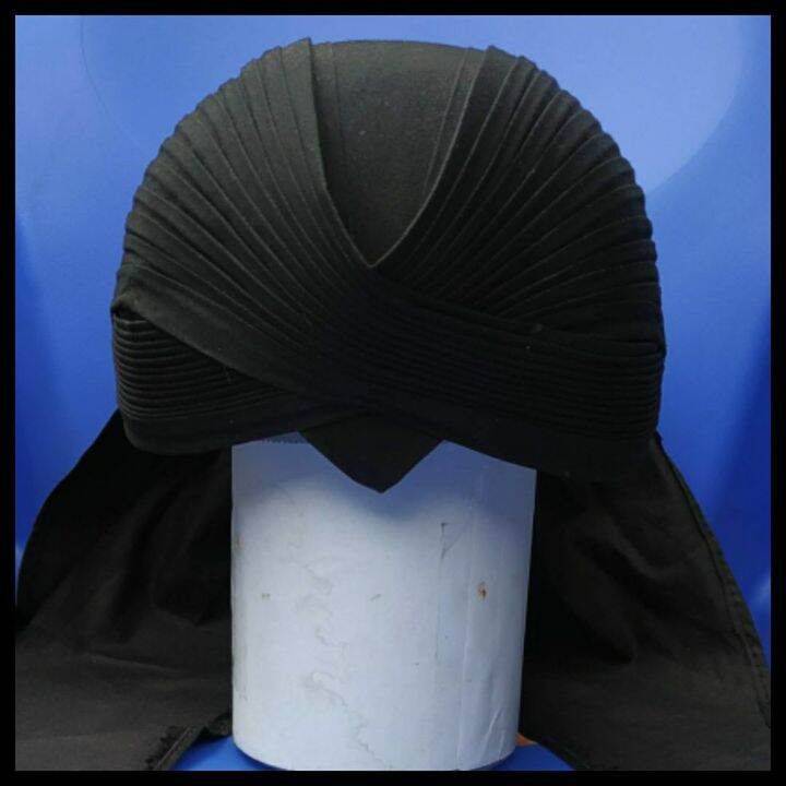 Blangkon Jogja lipat Hitam Polos lis Merah Sliwir Halus Adat Jawa ...