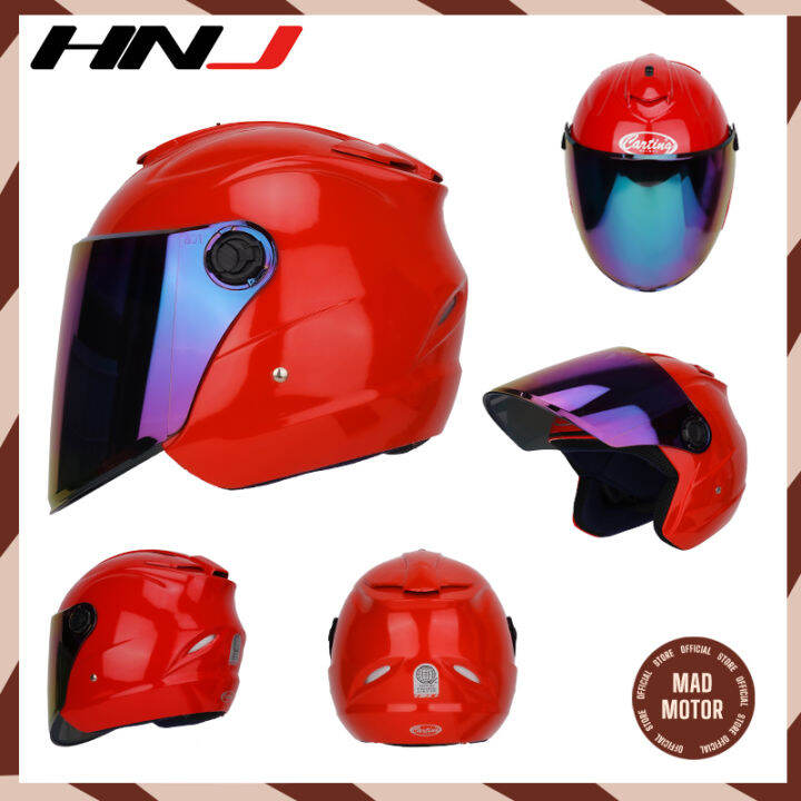 HNJ Helmet Half Face TINTED Visor Motor Helmets For Motorcycles A4-004 ...