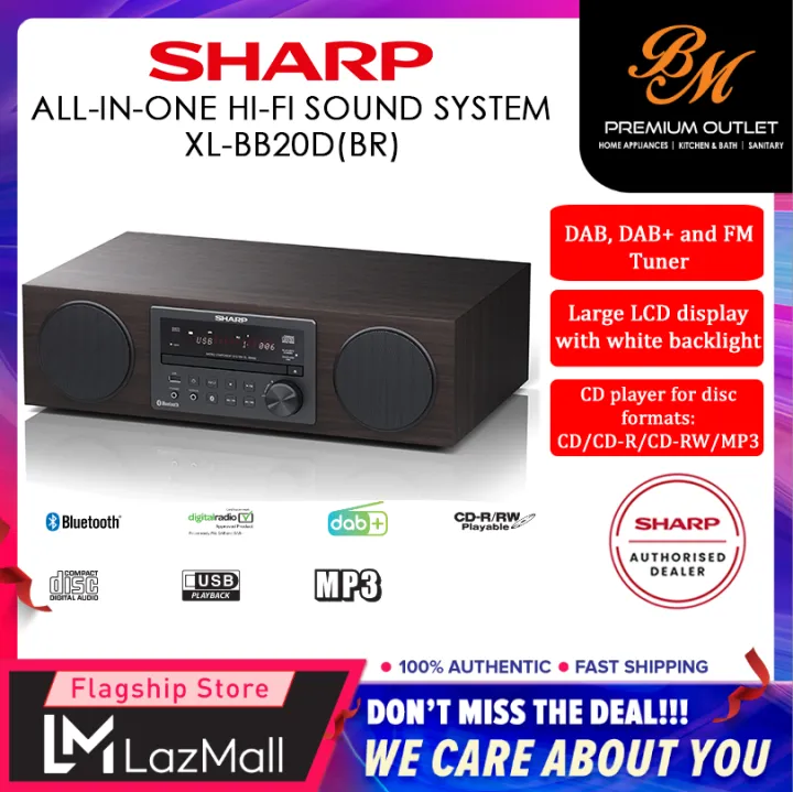 SHARP XL-BB20D(BR) ALL-IN-ONE HI-FI SOUND SYSTEM RADIO ,CD PLAYER ...
