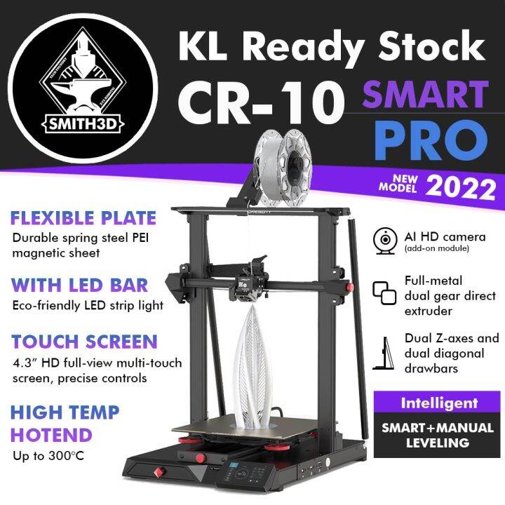 Creality CR-10 Smart Pro 3D Printer Wifi 300C High Temp 300x300x400mm CR10 Smart Pro | Lazada