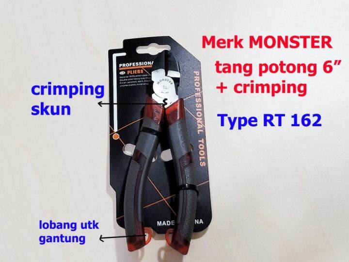 tang potong 6" RT162 +crimping skun merk Monster type RT162 | Lazada ...