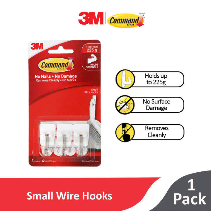 3M Command Small Wire Hooks 3pc MCOM17067 | Lazada PH