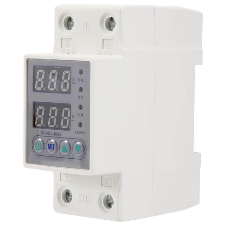 Din Rail Dual Display Adjustable over Voltage Current and Under Voltage ...