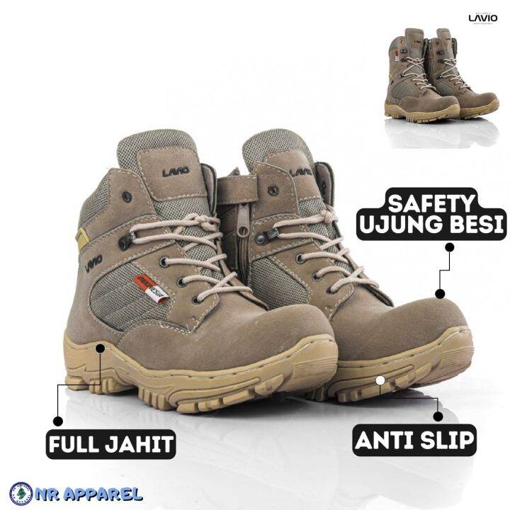 Sepatu Safety PDL PDH Ujung Besi Outdoor Lapangan DNS Lavio | Lazada ...