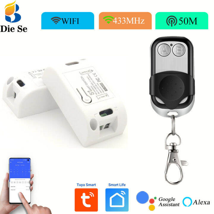 Diese Tuya WiFi Smart Switch RF433MHz AC 110V 220V 1CH Receiver Relay ...