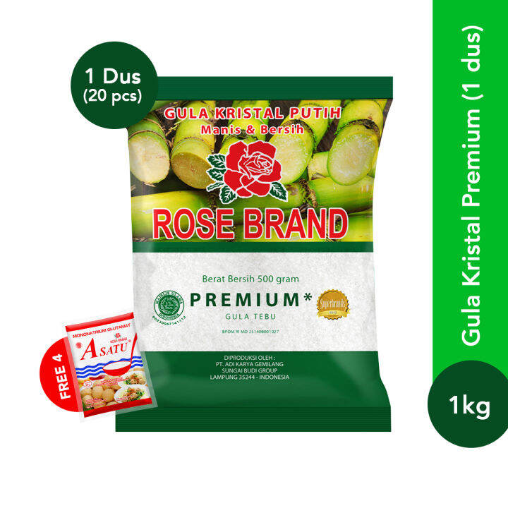 Rose Brand - Gula Kristal Premium (1Dus) + Gratis (4 PCS) MSG A Satu 50 ...